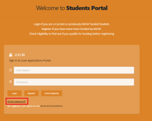 FORGOT PASSWORD FOR 2021 APPLICANTS – Namibia Students Financial ...