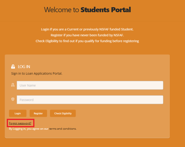 FORGOT PASSWORD FOR 2021 APPLICANTS – Namibia Students Financial ...