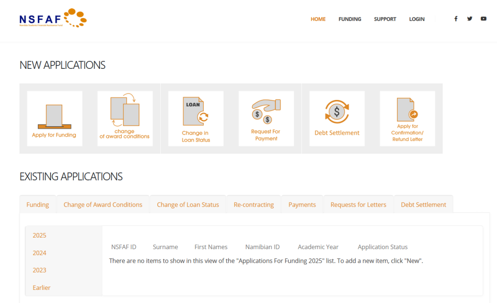 Request for Payments – Namibia Students Financial Assistance Fund